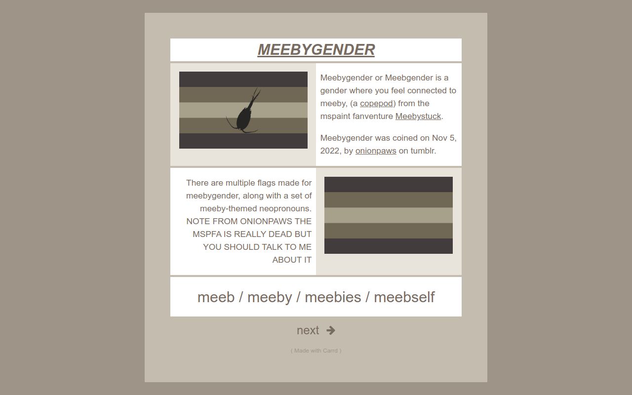 MEEBYGENDER INFO